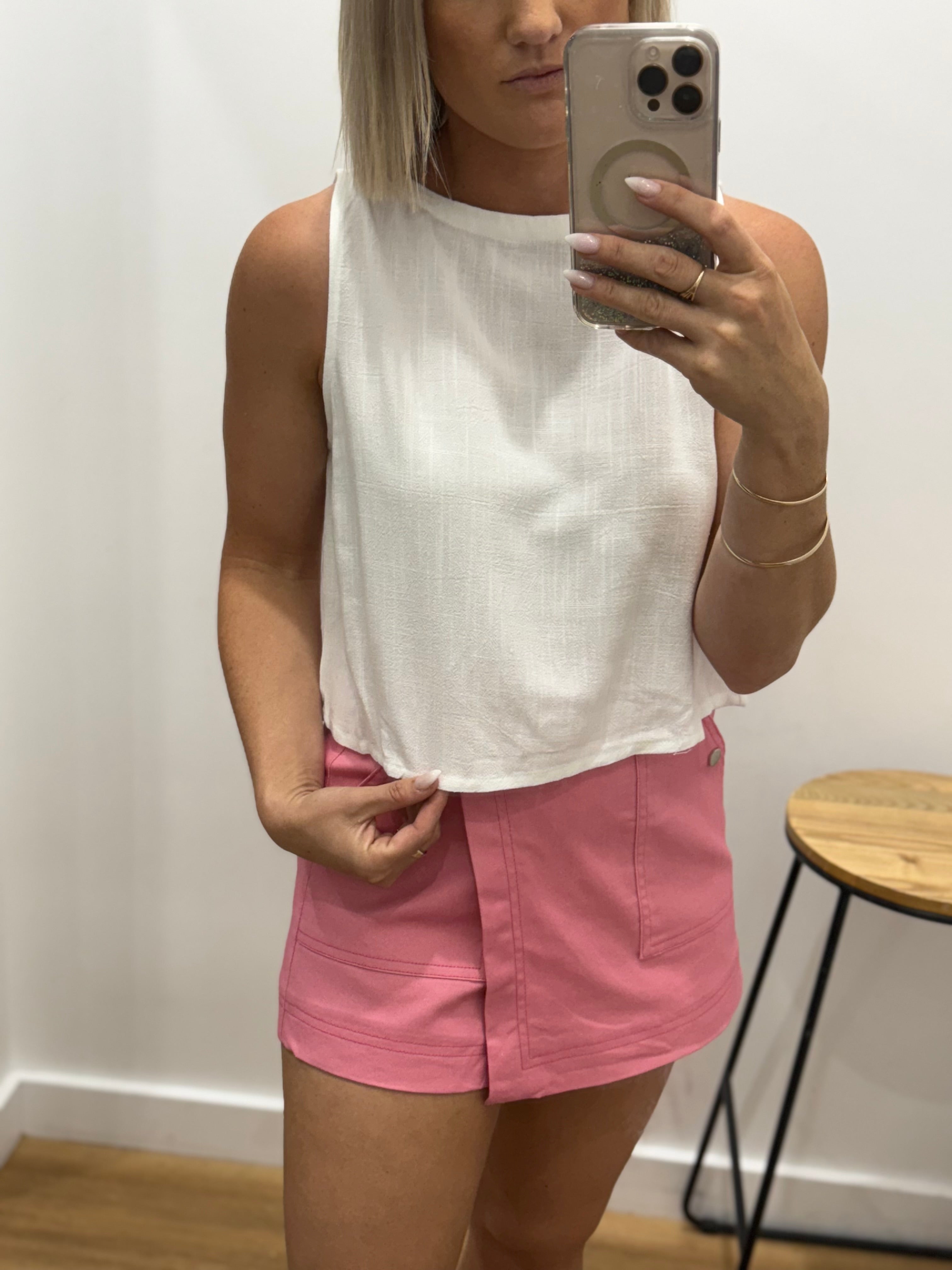 Button Back top - White – Jodadi